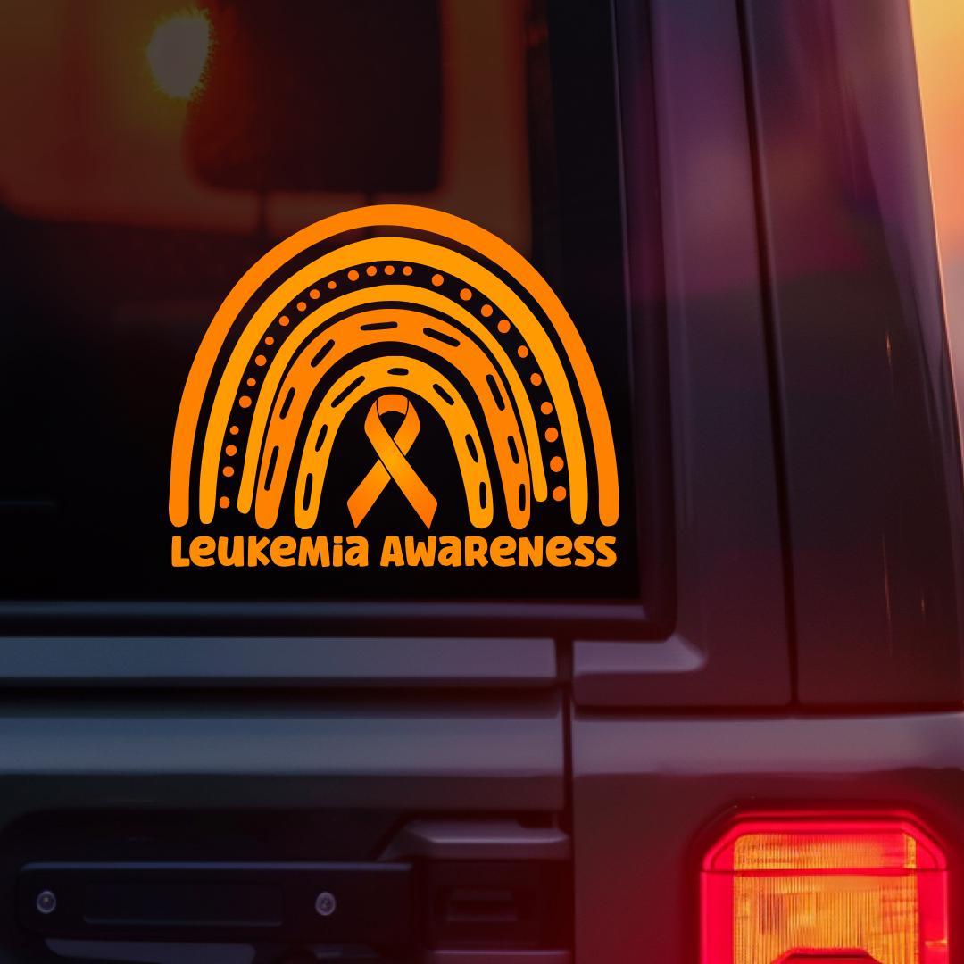Leukemia Awareness Rainbow Car Decal – Made with Monday