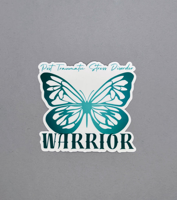 PTSD Warrior Butterfly Sticker – Made with Monday