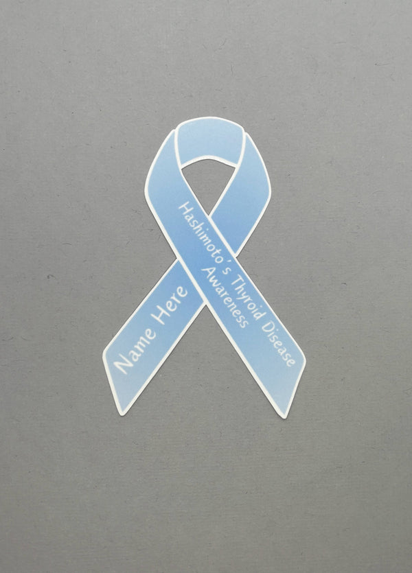 Hashimoto's Thyroid Disease Awareness Custom Ribbon Sticker – Made with ...
