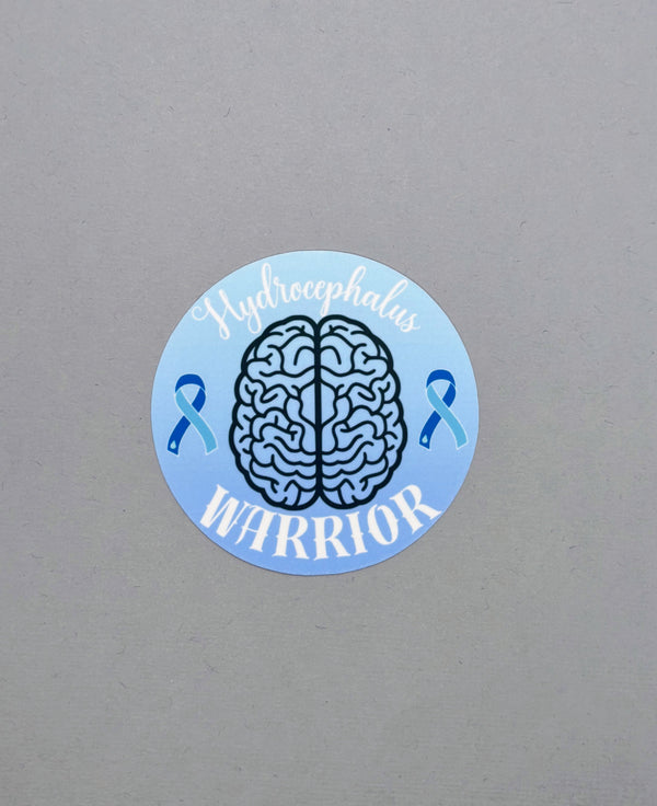 Hydrocephalus Warrior Brain Sticker – Made with Monday